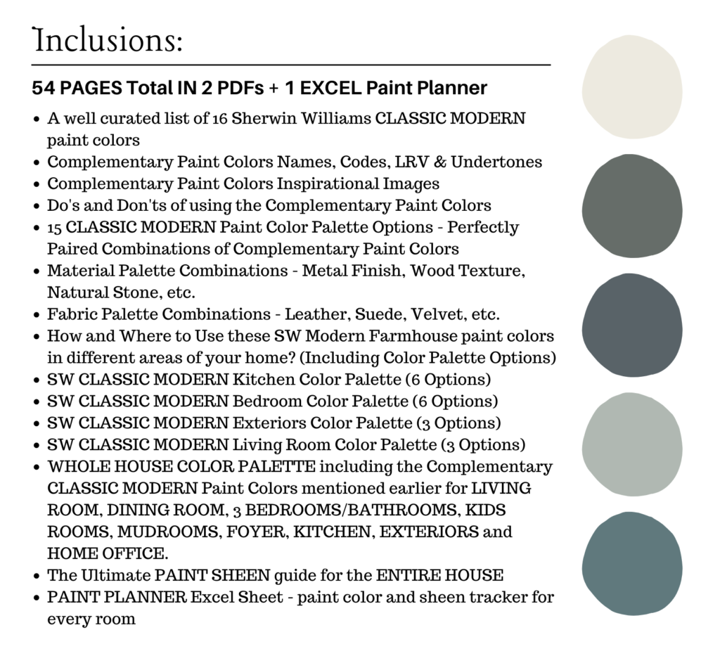 Sherwin Williams MODERN CLASSIC Color Palette - NISH