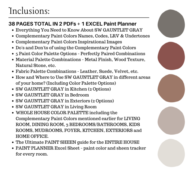Sherwin Williams GAUNTLET GRAY Color Palette - NISH