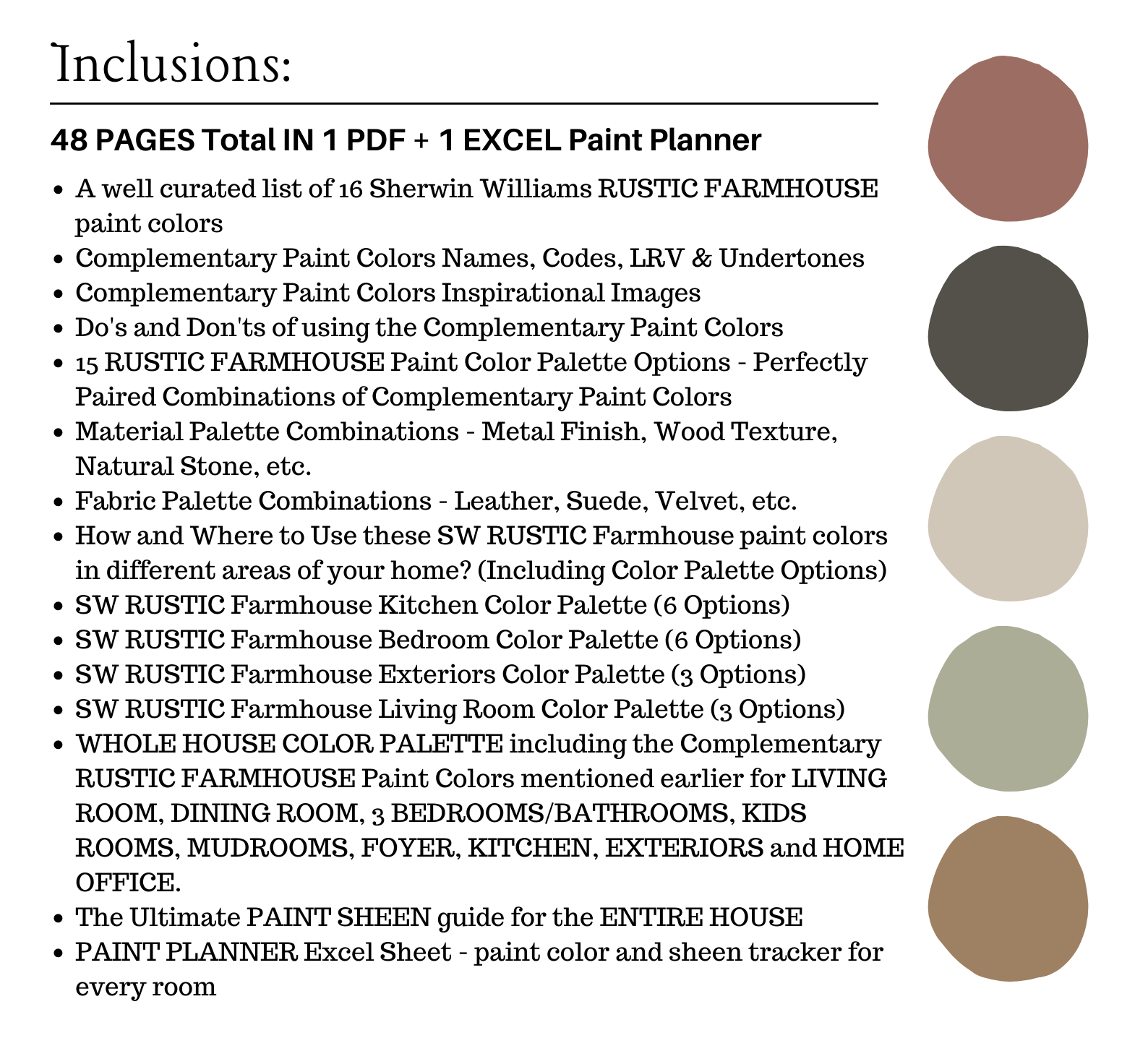 Sherwin Williams RUSTIC FARMHOUSE Color Palette - NISH
