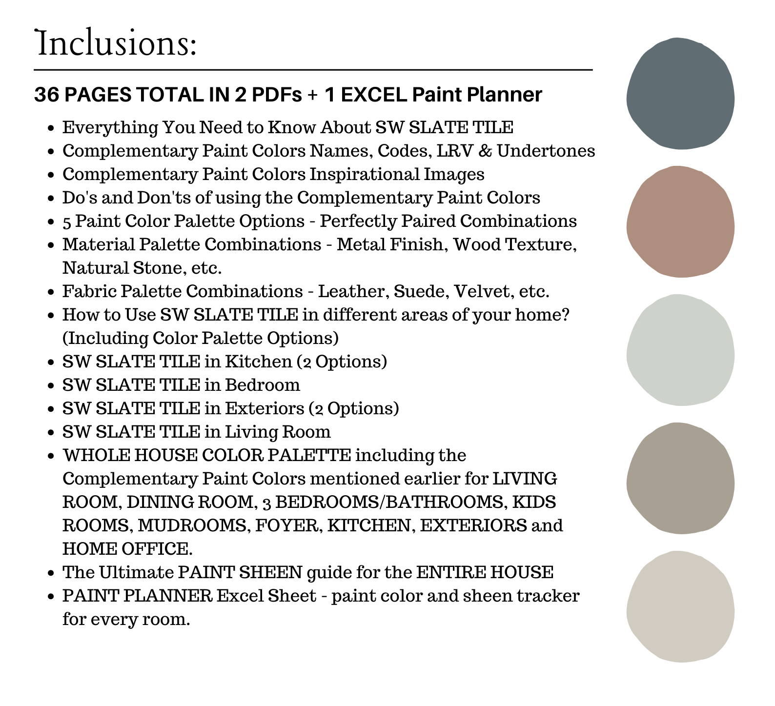 Sherwin Williams SLATE TILE Color Palette - NISH