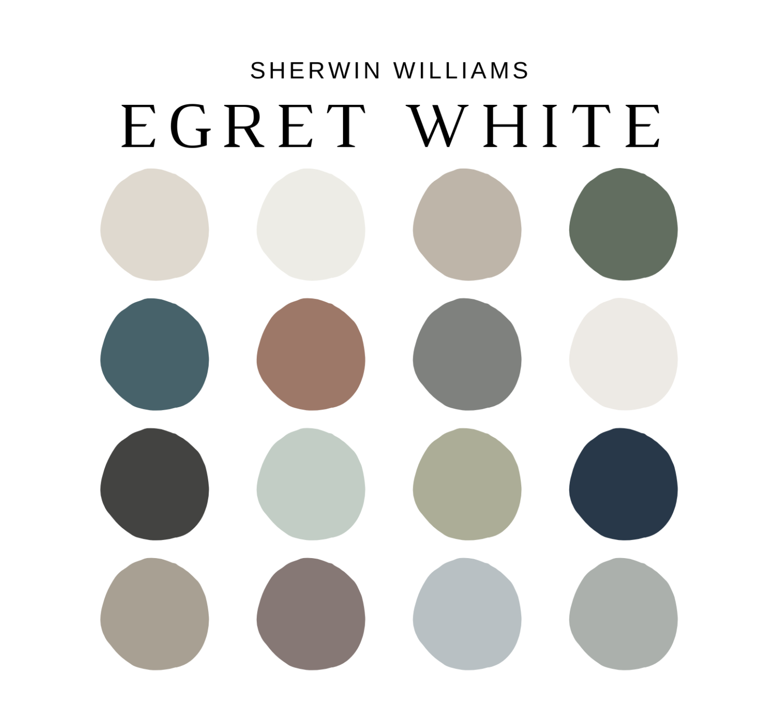 Sherwin Williams EGRET WHITE Color Palette - NISH