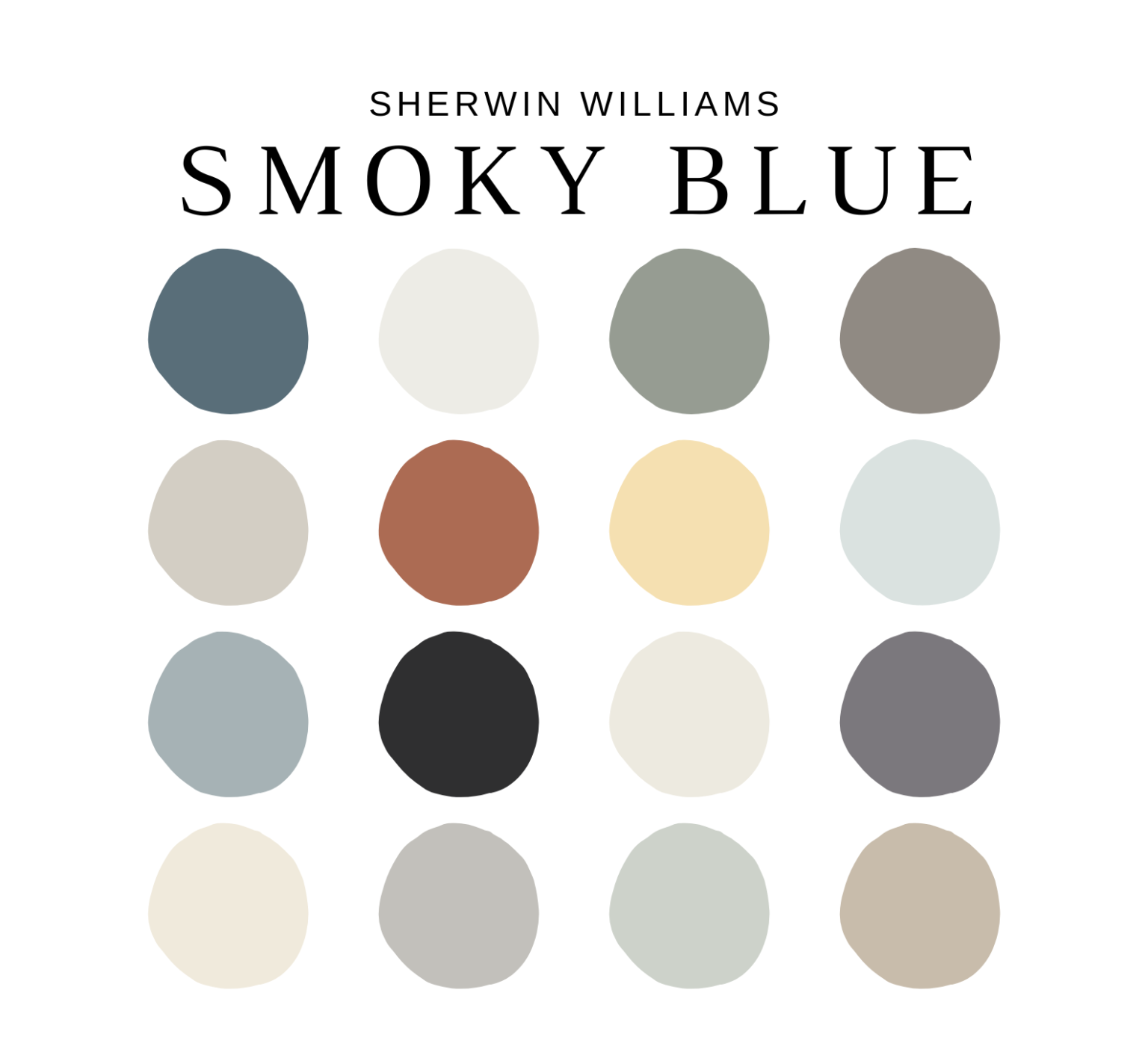 Sherwin Williams SMOKY BLUE Color Palette - NISH