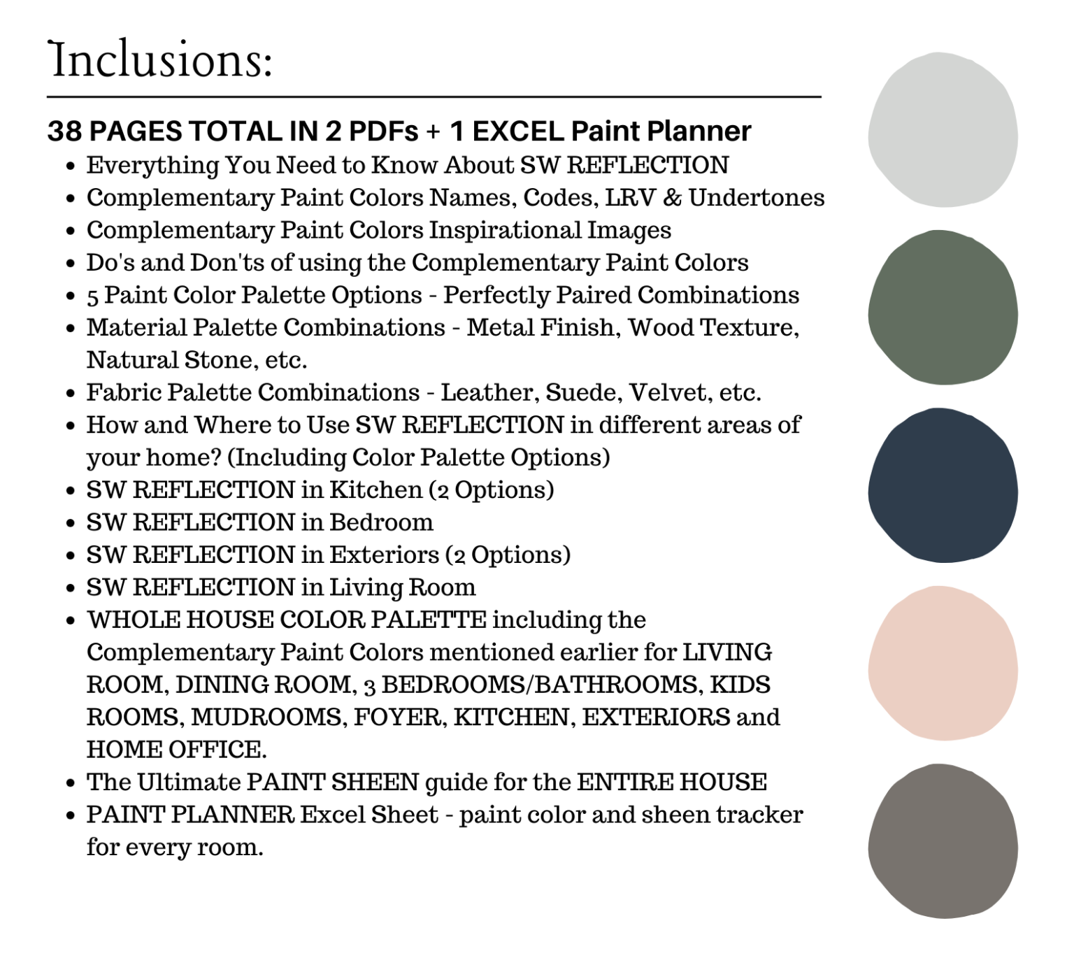Sherwin Williams REFLECTION Color Palette - NISH