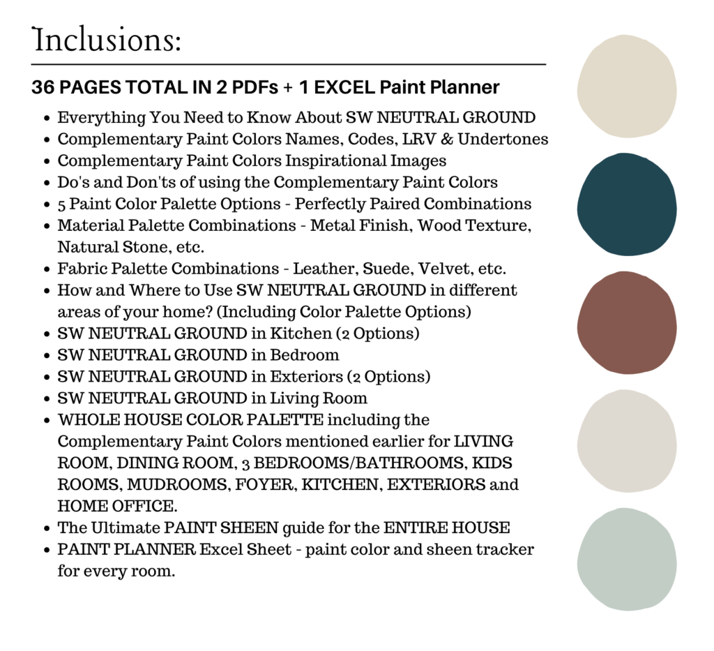 Sherwin Williams NEUTRAL GROUND Color Palette - NISH