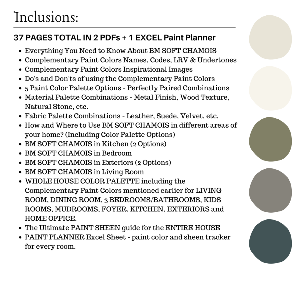 Benjamin Moore SOFT CHAMOIS Color Palette - NISH