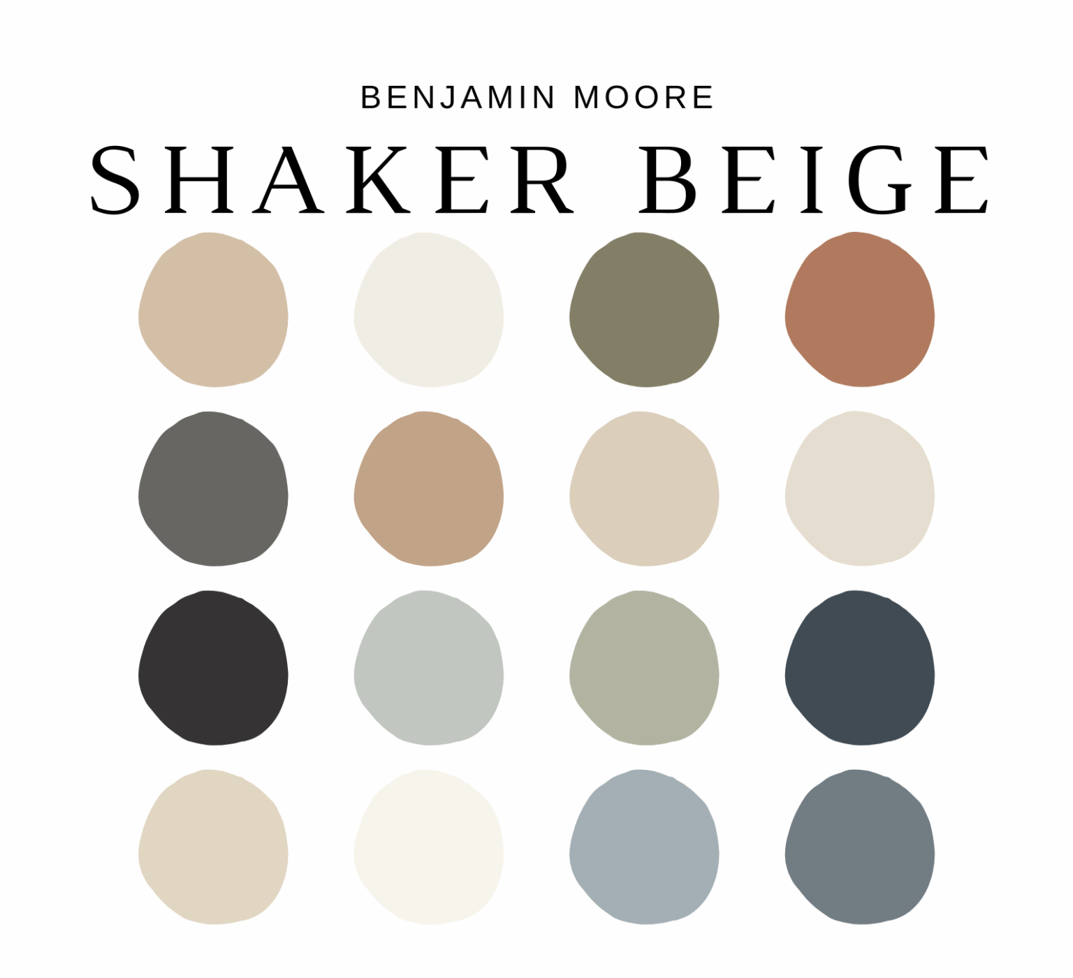 Benjamin Moore SHAKER BEIGE Color Palette - NISH