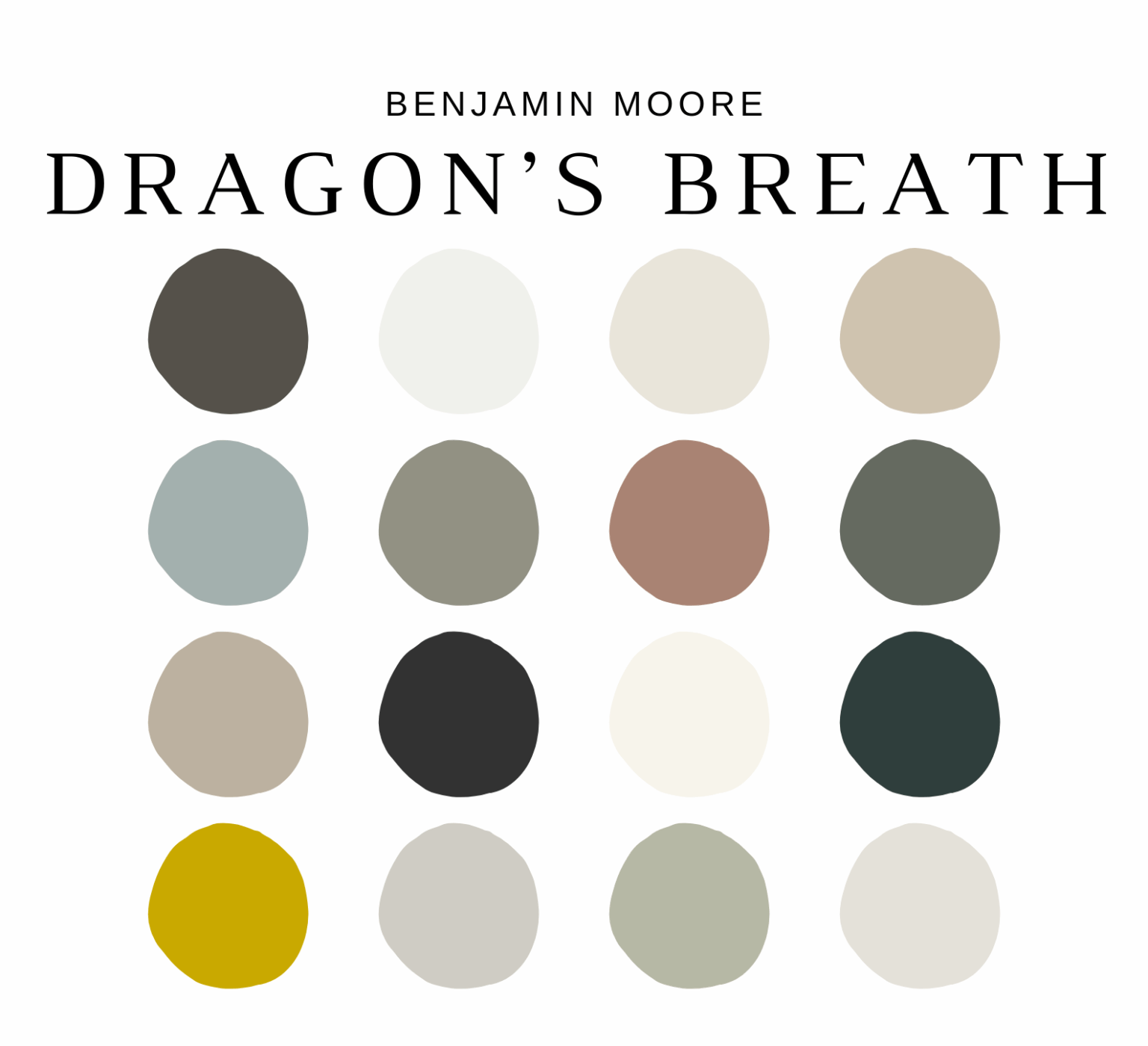 Benjamin Moore DRAGON'S BREATH Color Palette - NISH