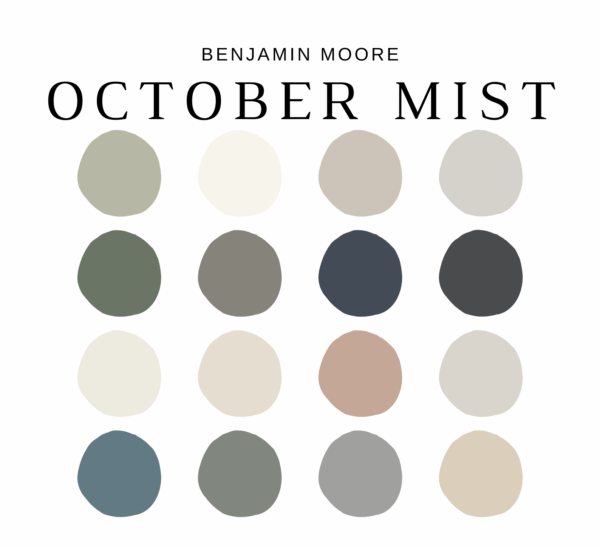 Benjamin Moore OCTOBER MIST Color Palette - NISH