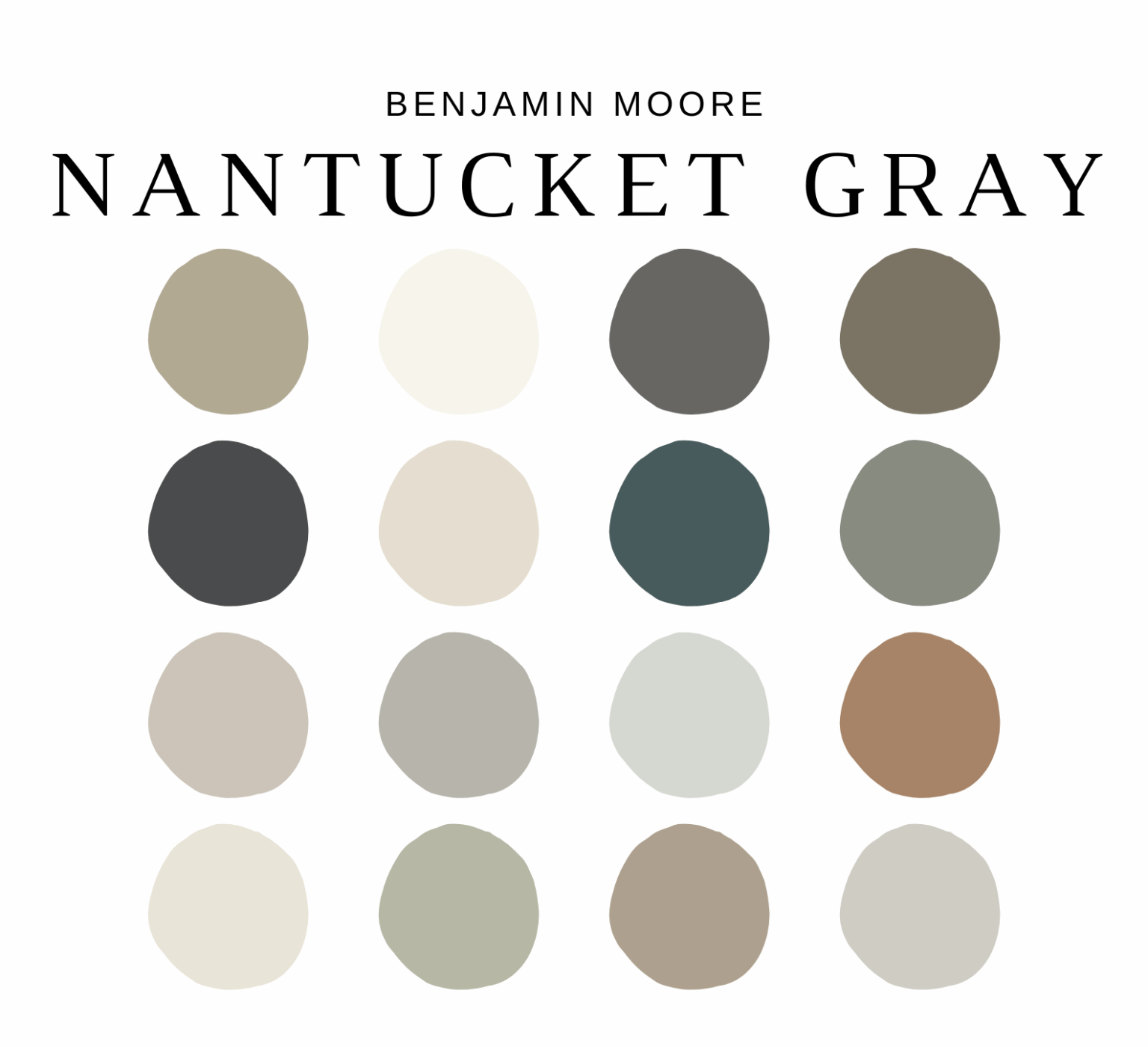Benjamin Moore NANTUCKET GRAY Color Palette - NISH