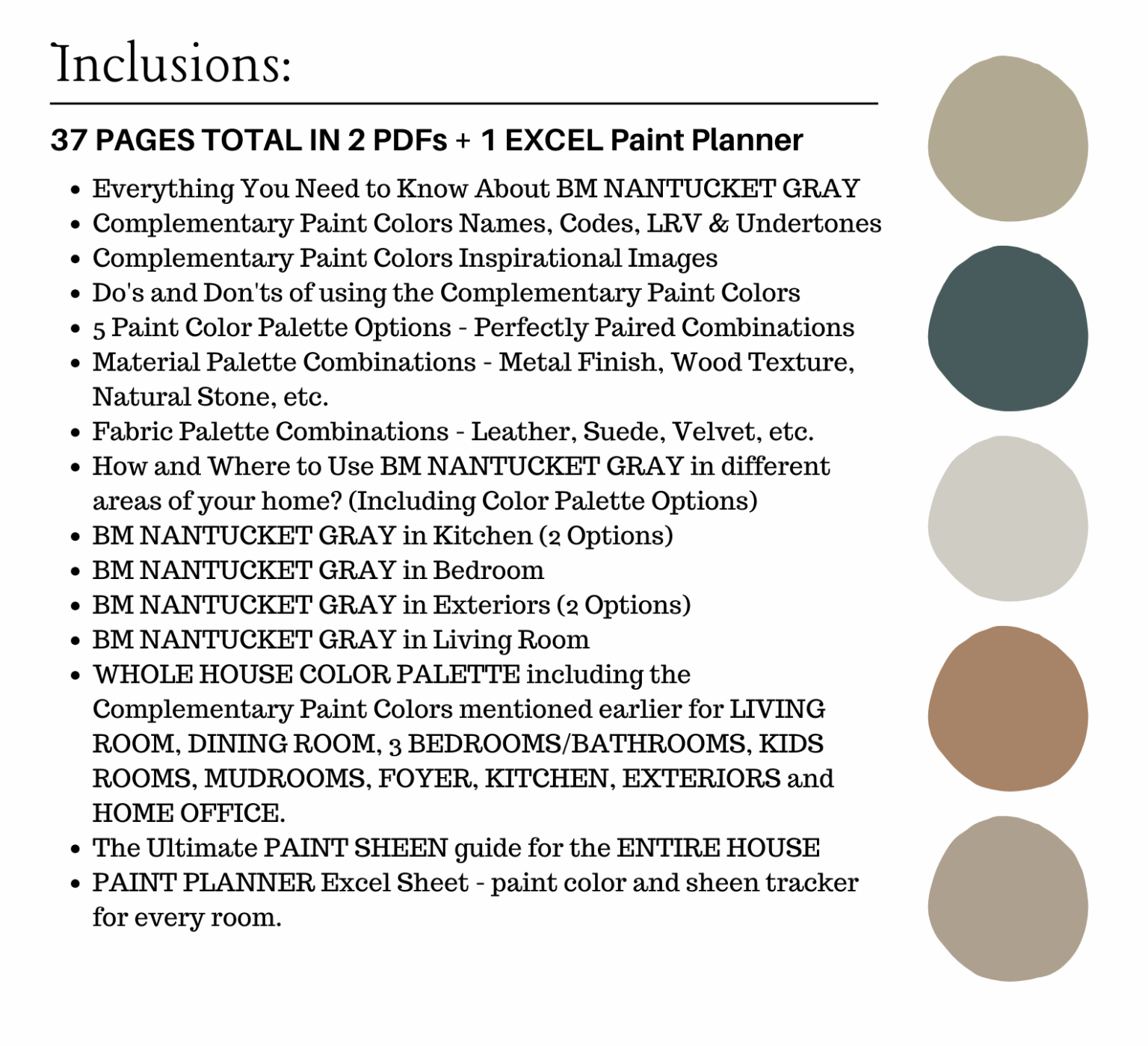 Benjamin Moore NANTUCKET GRAY Color Palette - NISH