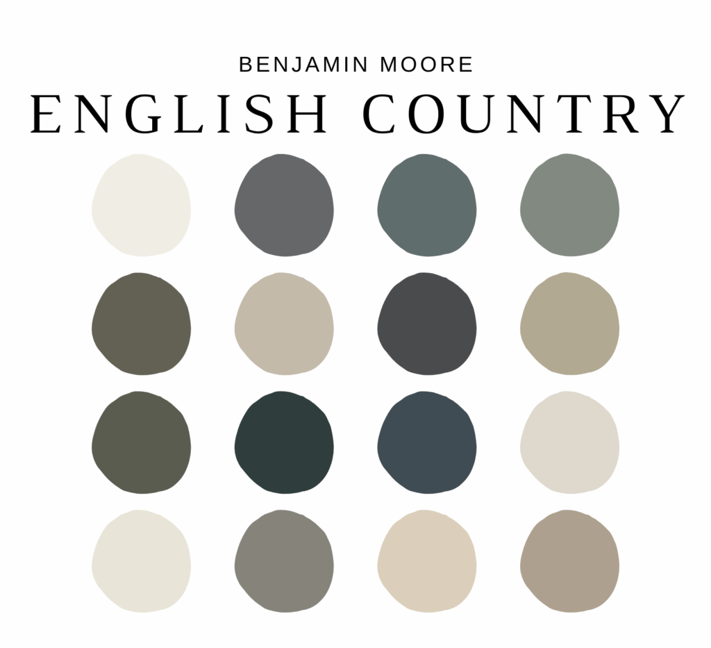 Benjamin Moore ENGLISH COUNTRY Color Palette - NISH