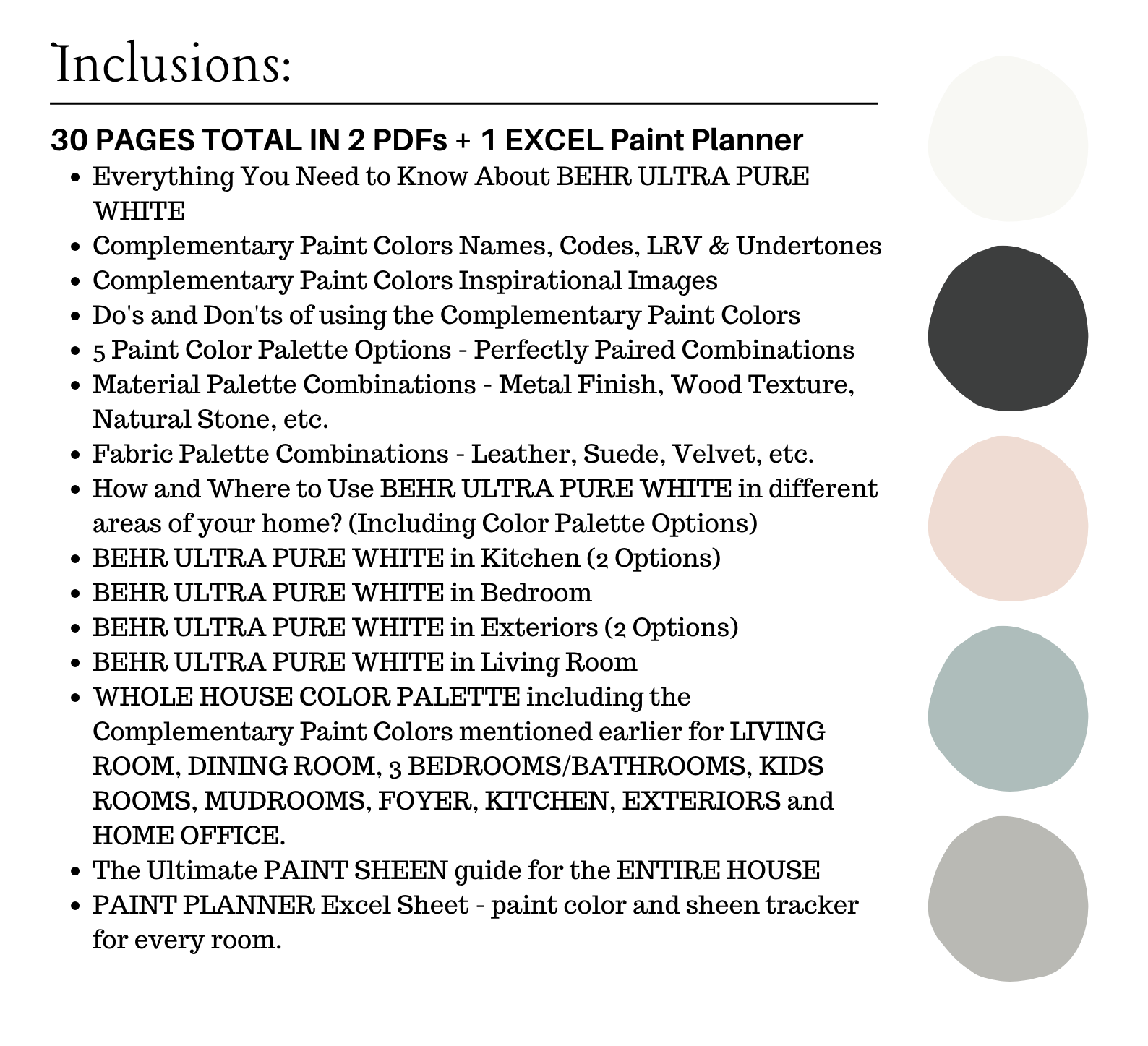 Behr ULTRA PURE WHITE Color Palette - NISH
