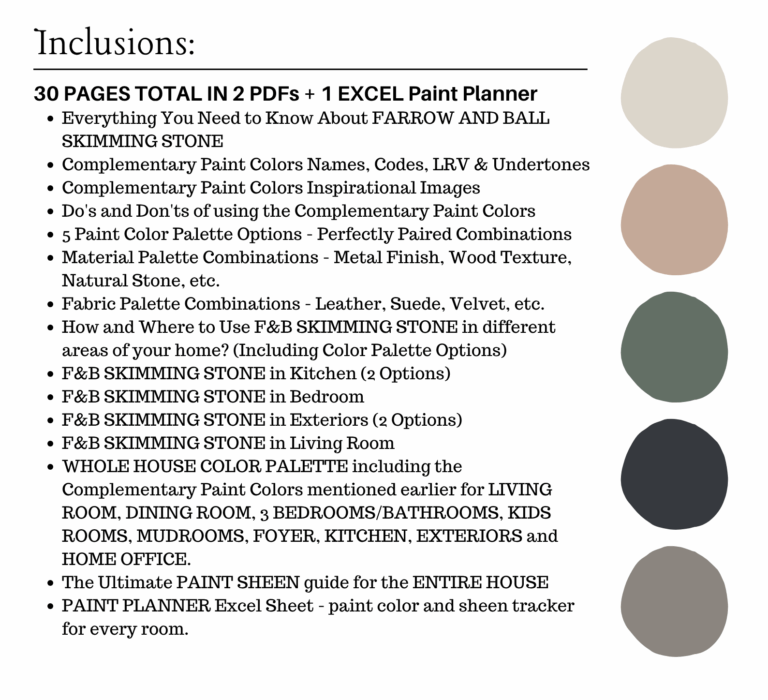Farrow and Ball SKIMMING STONE Color Palette - NISH