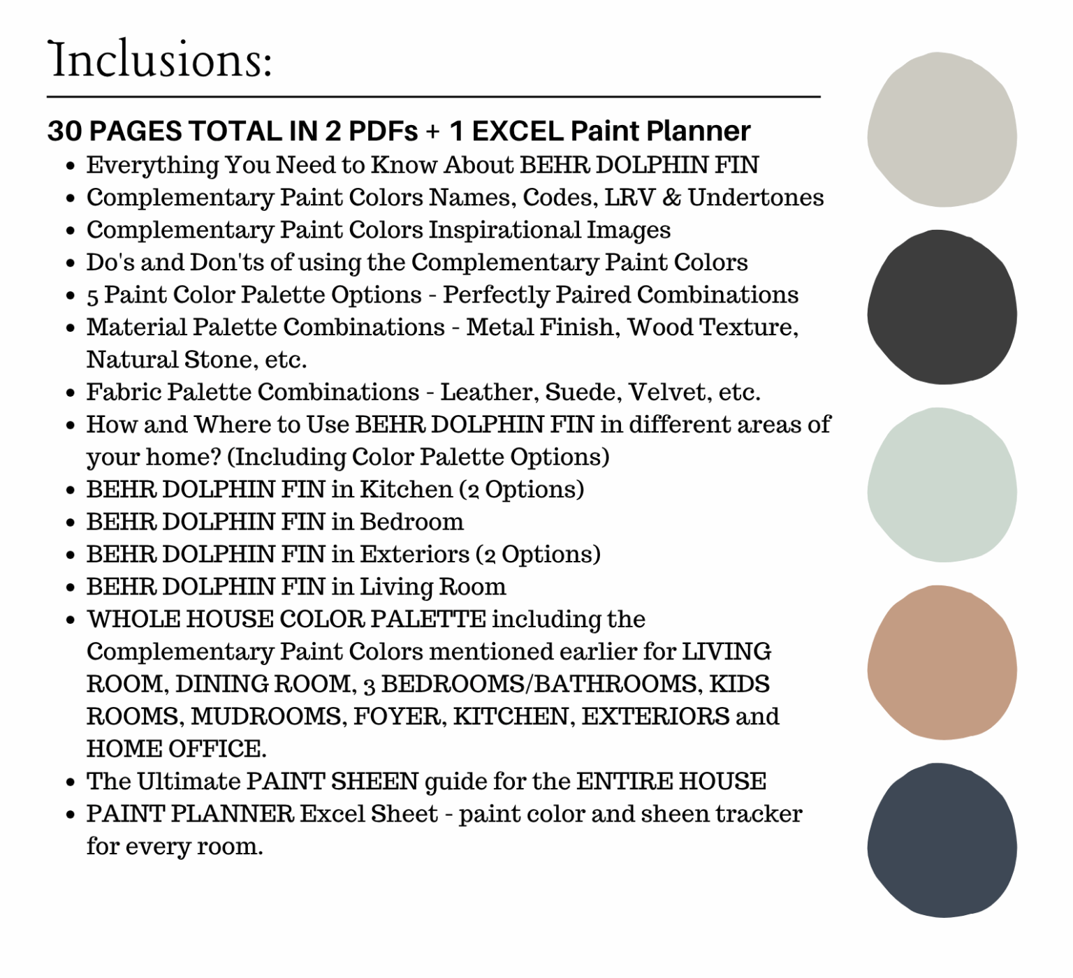 Behr DOLPHIN FIN Color Palette - NISH
