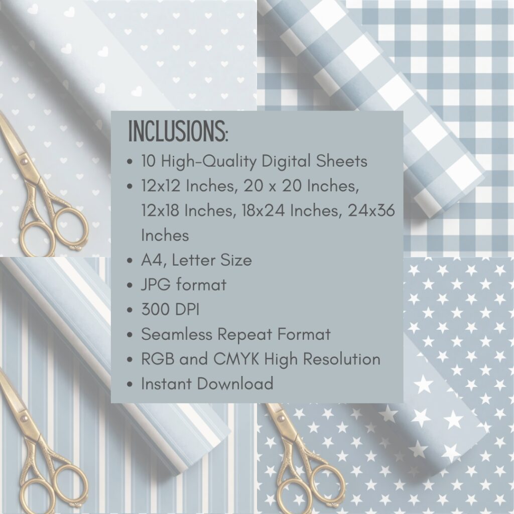 Dusty Blue Printable Gift Wrap - NISH