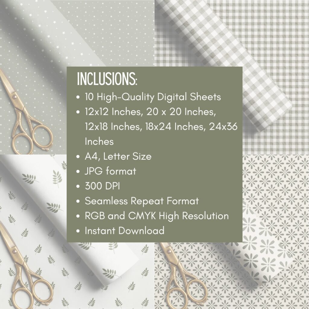 Olive Green Printable Gift Wrap - NISH