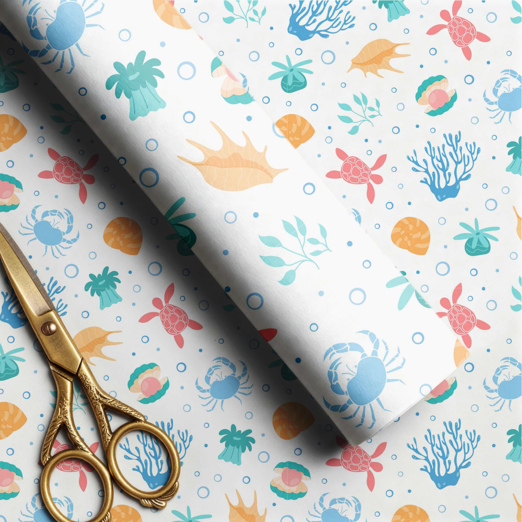 Ocean Animals Printable Gift Wrap - NISH